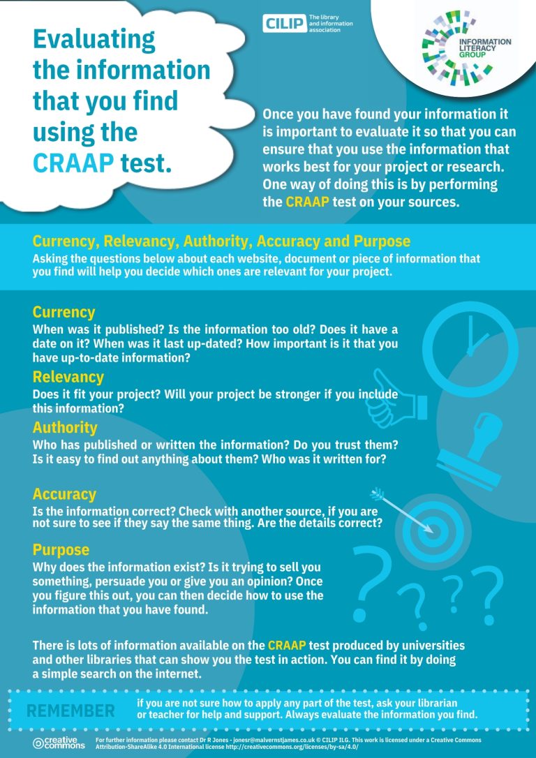 The CRAAP Test – A Useful Evaluative Tool – Research Skills for Students