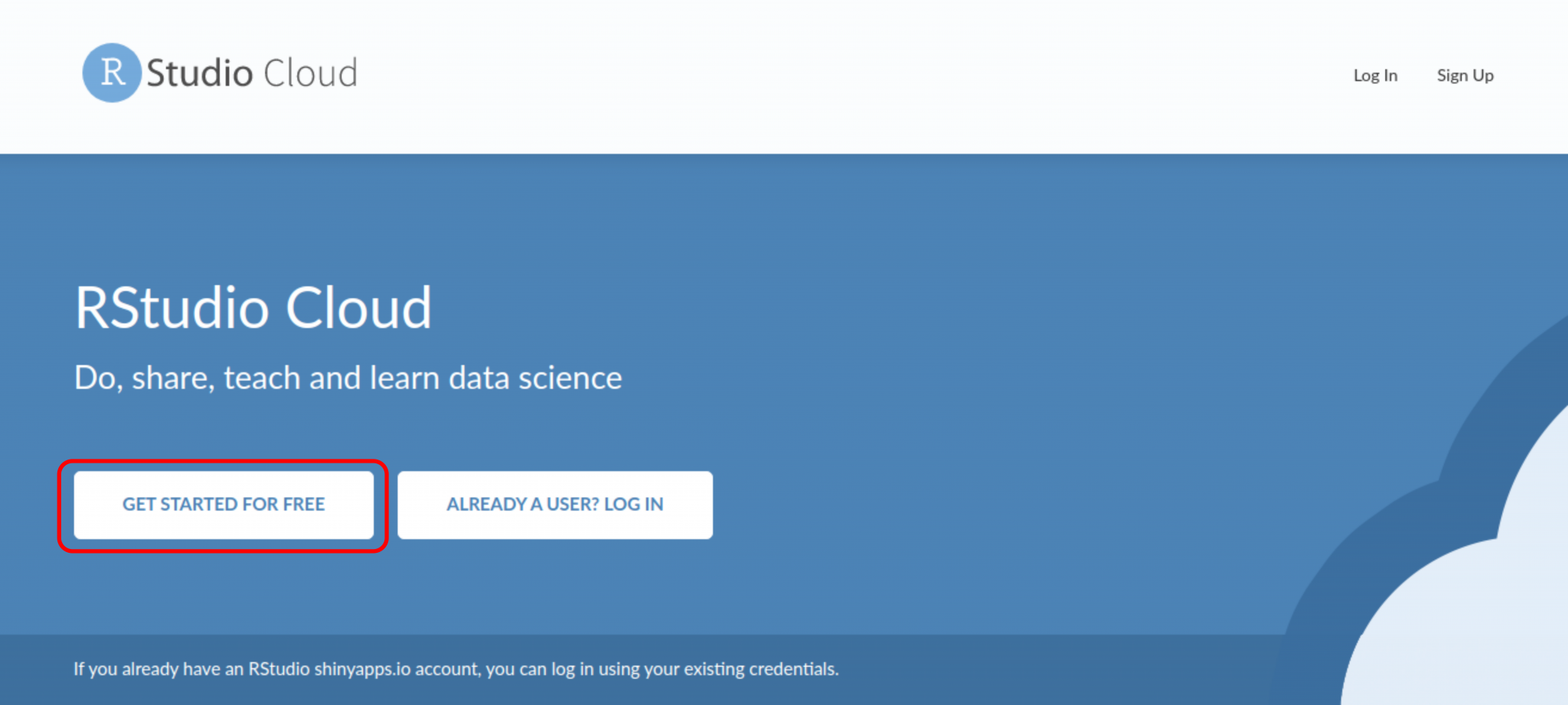 RStudio Cloud – Introduction to Genomics Data Science