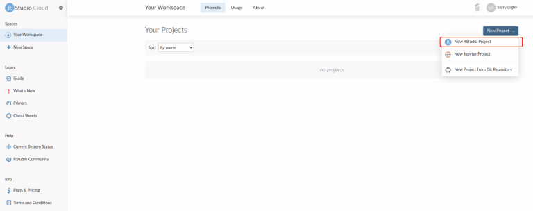 RStudio Cloud – Introduction to Genomics Data Science